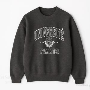University Paris Crewneck Sweatshirt Cotton Blend Sweater, French Shirt ...