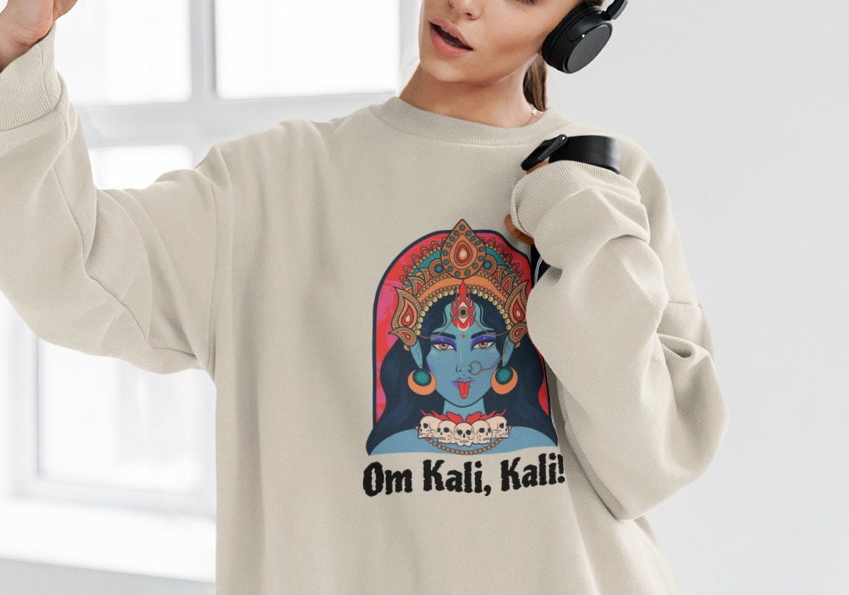 Kali Hindu Mother Goddess Sweatshirt, Indian Goddess Kali Oversized ...
