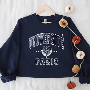 University Paris Crewneck Sweatshirt Cotton Blend Sweater, French Shirt ...