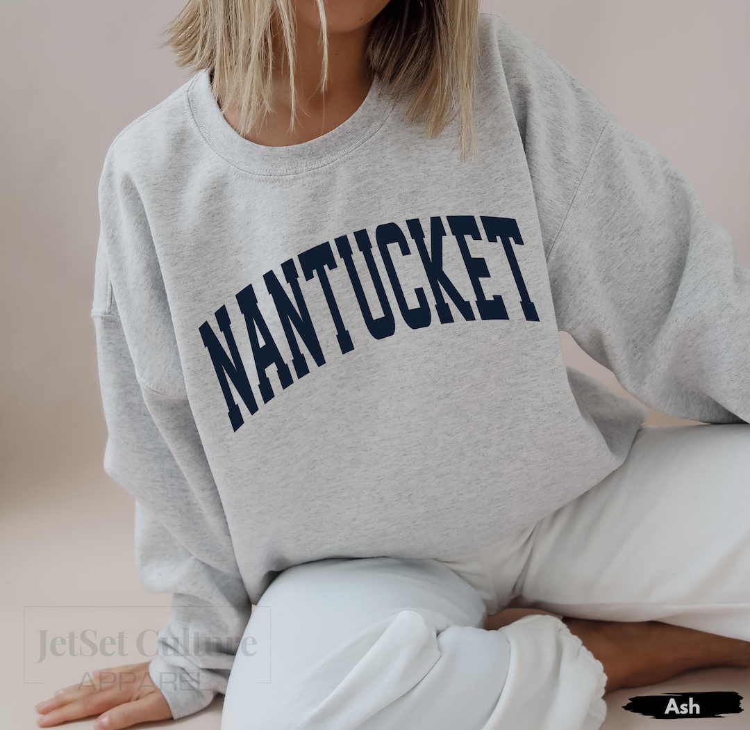 Nantucket Sweatshirt Faded Vintage Aesthetic Nantucket Preppy Crewneck ...