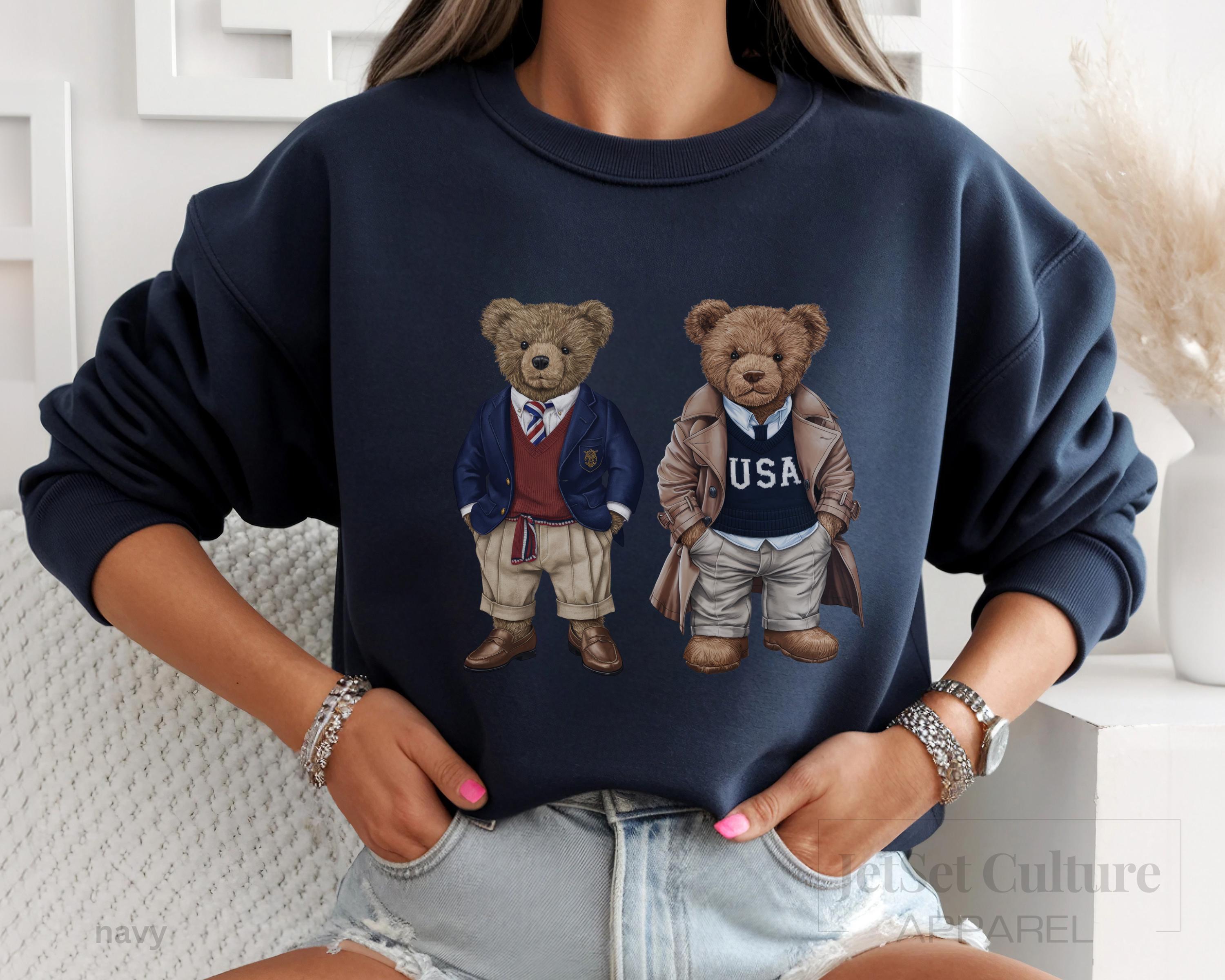 Teddy Bear Sweatshirt,preppy Bears Sweater, Academia Vintage Crewneck ...