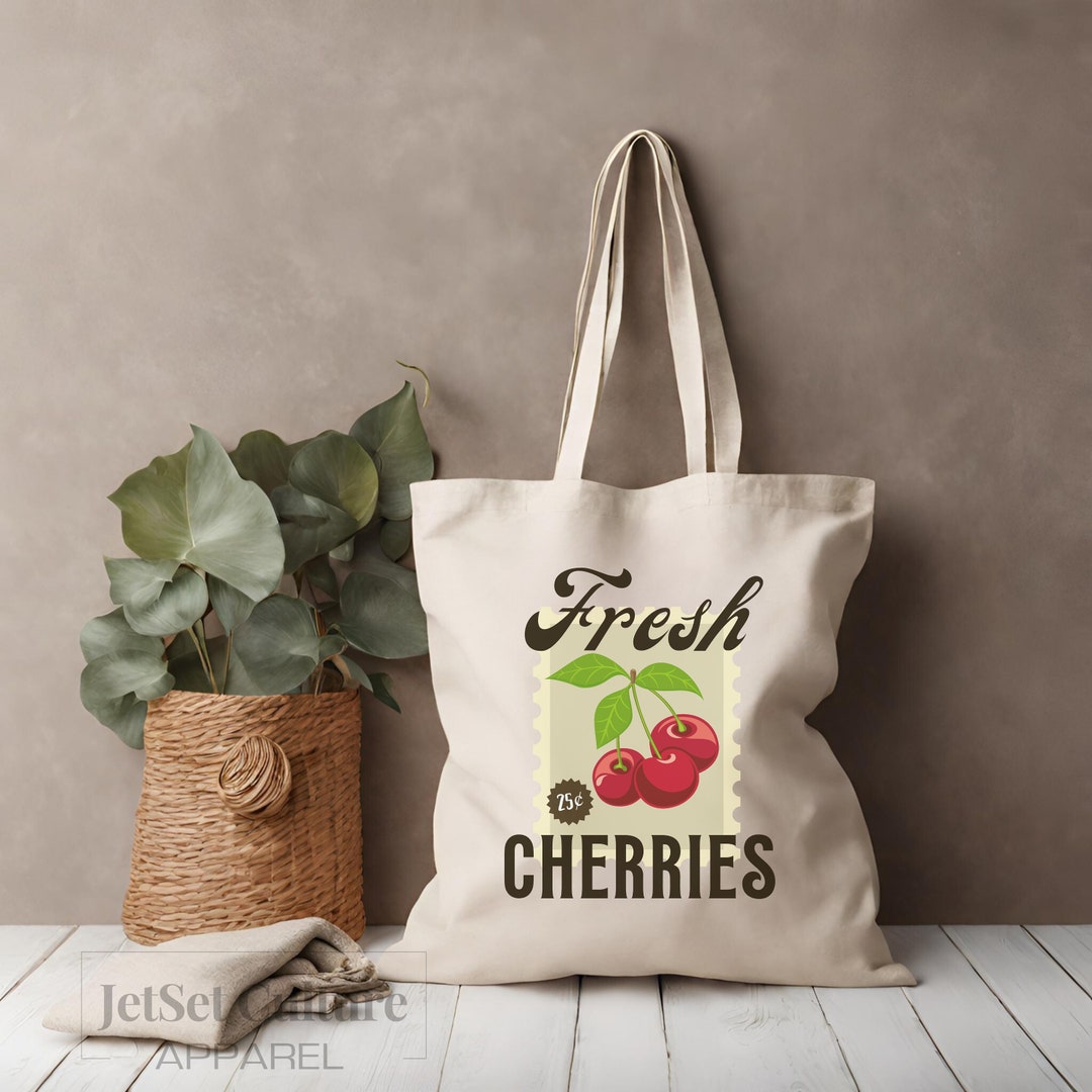 Cherry Tote Bag Cute Tote Bag Cherry Bag Plant Tote Aesthetic Bag ...