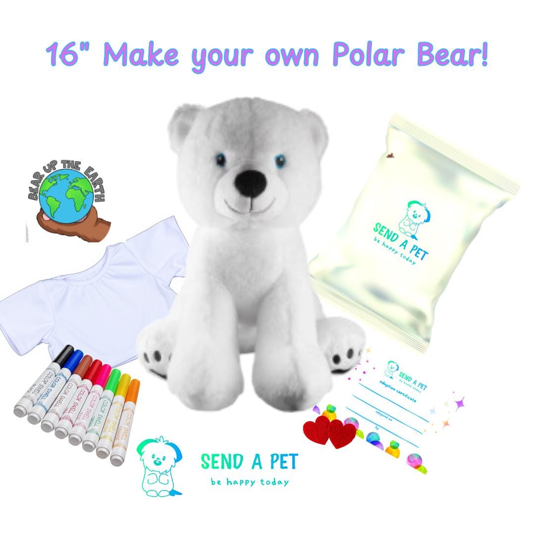 DIY Make Your Own Plushy 16 Polar Bear Plushie Stuffed Animal Bear ...