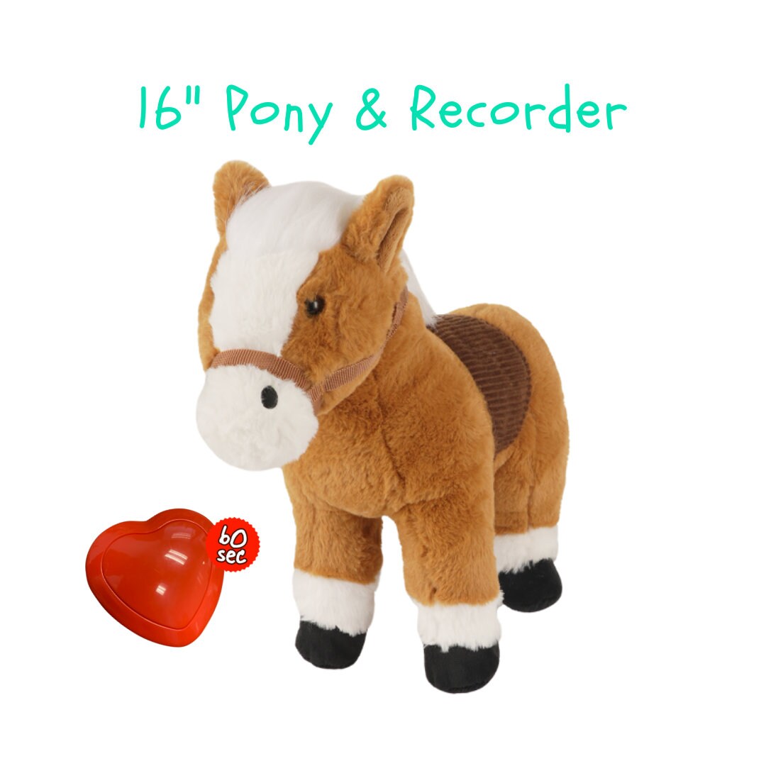 Voice Recorder & 16" Horse Plushie Plushie 60 Second Voice Recorder ...