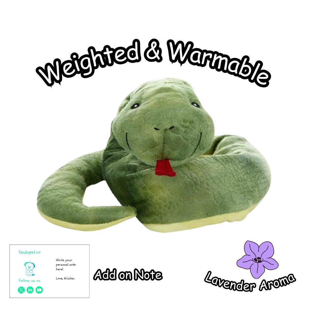 Weighted Warm-able Snake Anxiety Plushie Custom Personalized Note Card ...