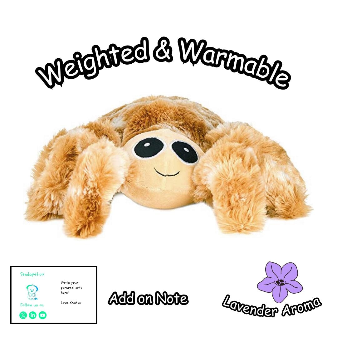 Weighted and Warmable Spider Stuffed Animal, Anxiety Plushie, Calming ...