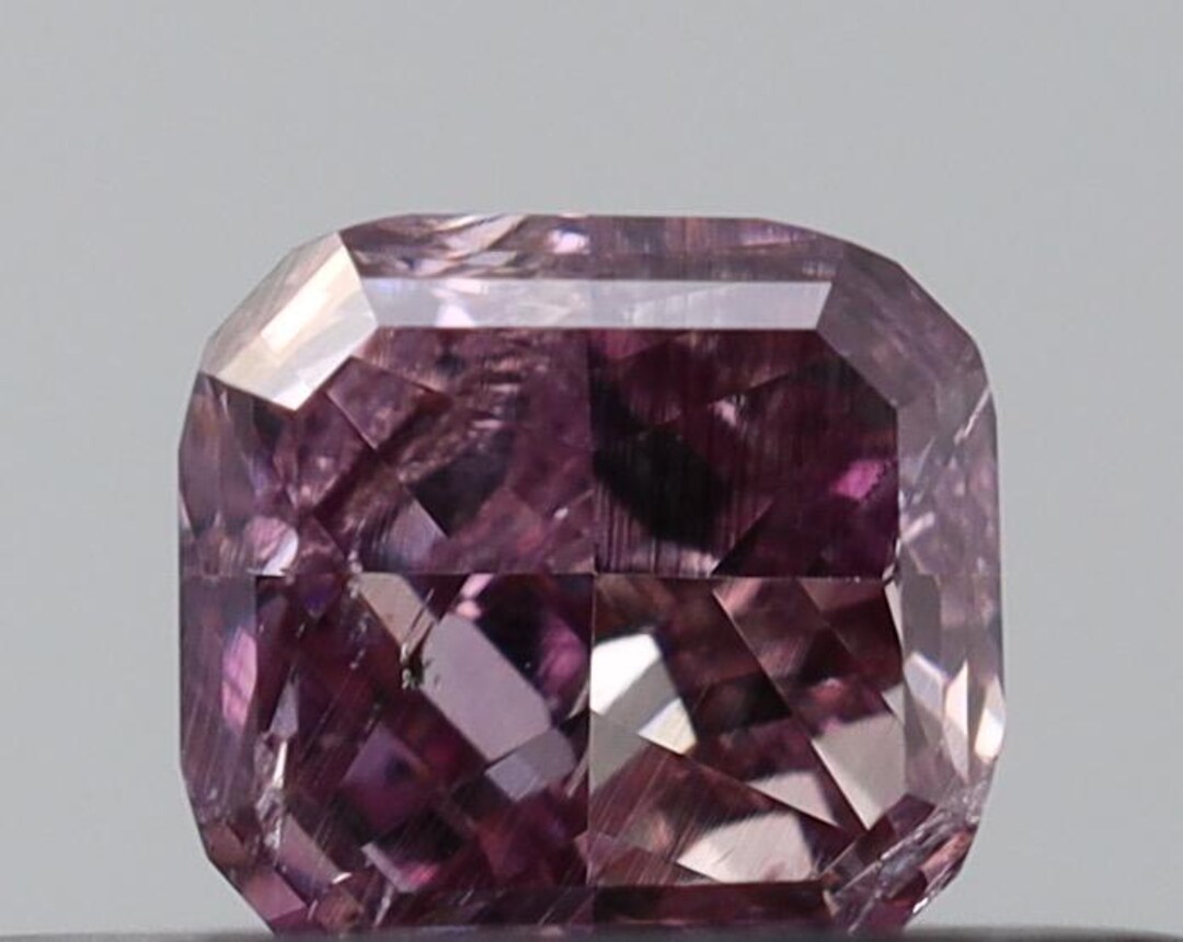 0.26 Ct. Fancy Intense Purple-pink, Natural Even, I1 Radiant - GIA Cert. Natural Fancy Color ...