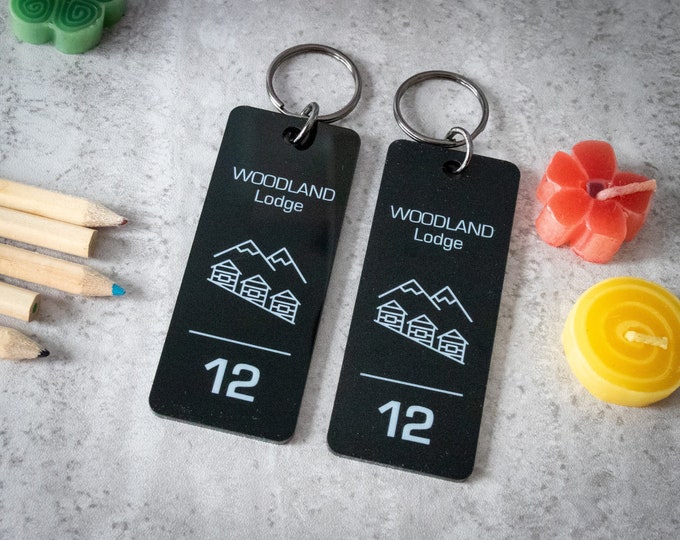 Personalized Modern Keychain for Hotels, Key Tag With Your Logo and ...