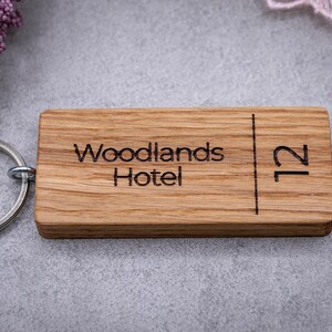 Personalized Hotel Key Tag With Name, Logo and Room Number - Custom ...