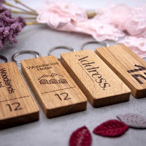 Personalized Hotel Key Tag With Name, Logo and Room Number - Custom ...