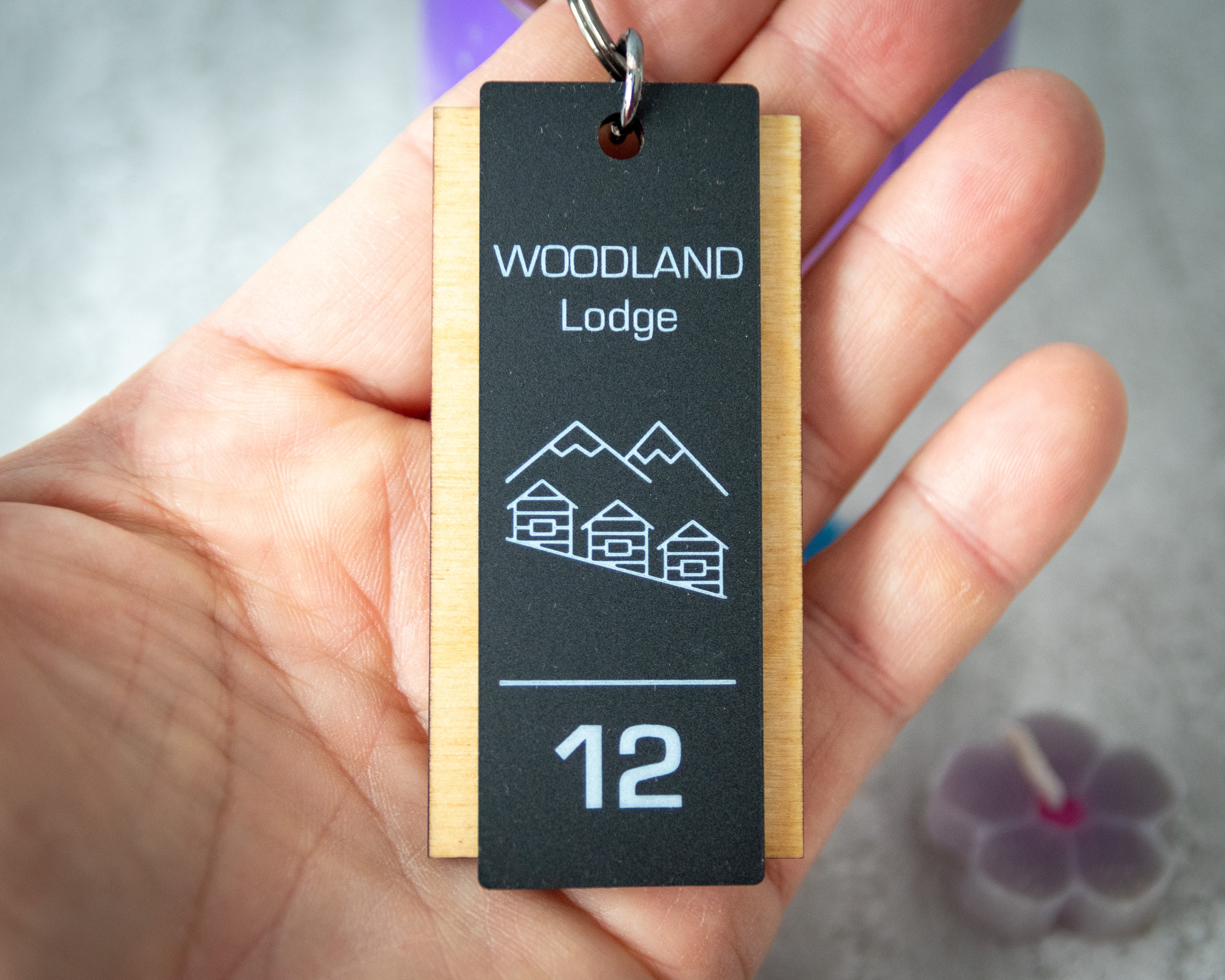 Hotel Keychain Custom Key Holder With Personalized Name, Logo and Room ...