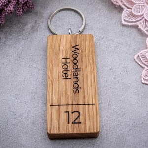 Personalized Hotel Key Tag With Name, Logo and Room Number - Custom ...