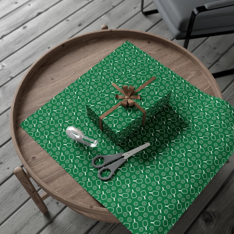 Pickleball Eco-friendly Wrapping Paper in Green, Available in 3 Sizes ...