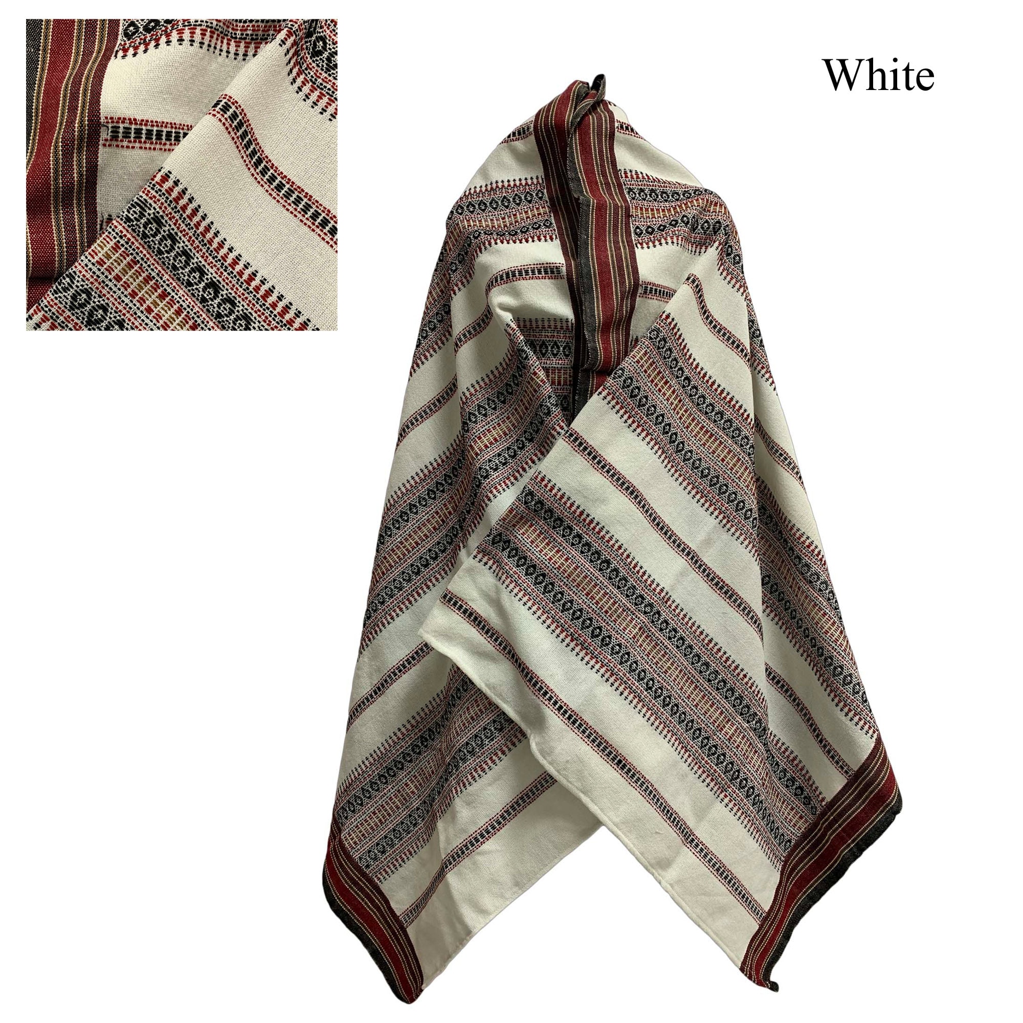 Indian Vintage Tribal Earth Tone Wool Blend Large Thick Aztec Print ...