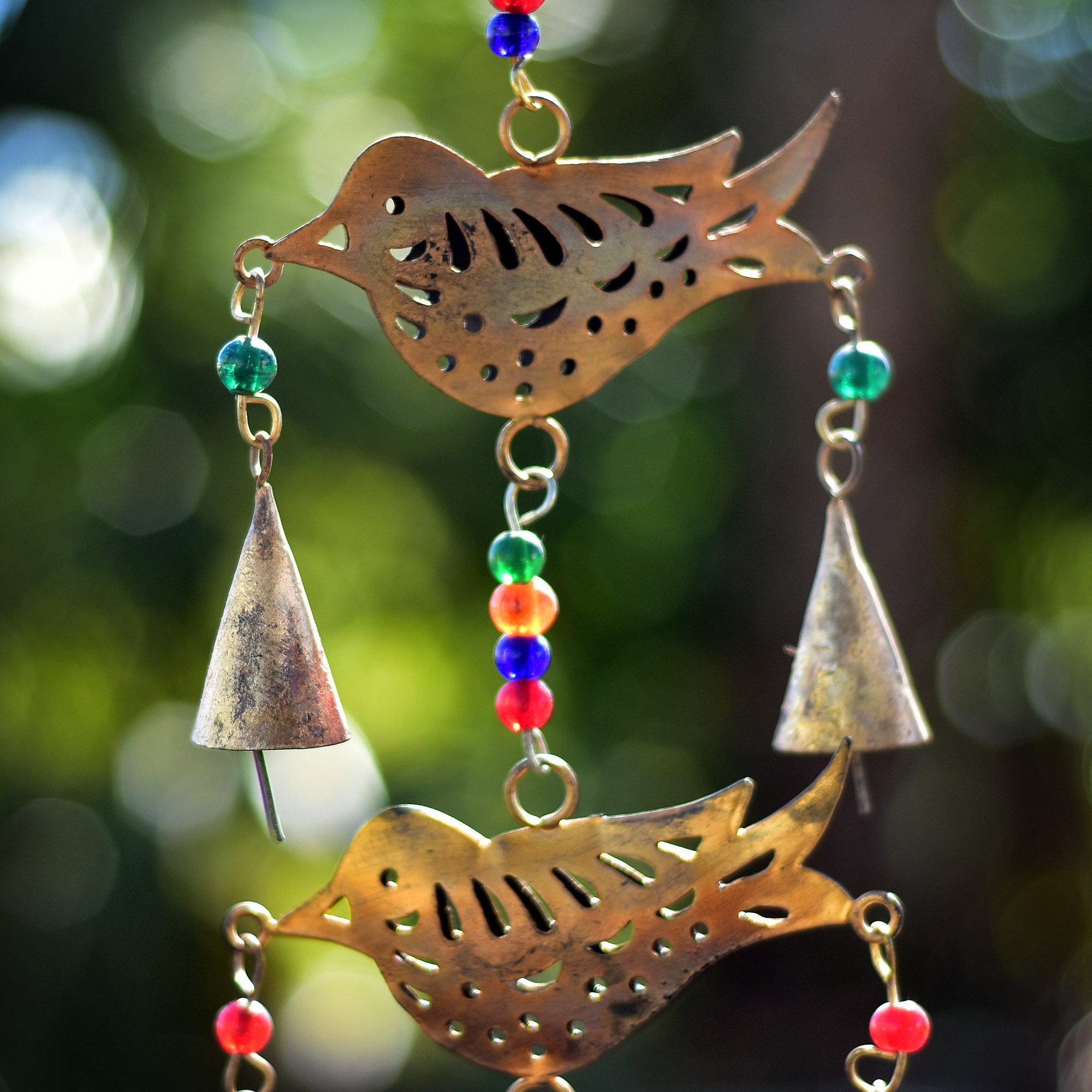 Handmade Bird Brass Harmony Boho Home Garden Wind Chime Bell Wind Chime ...