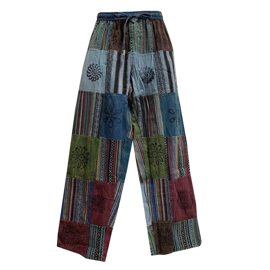 Unisex Boho Bohemian Hippie Festival Yoga Ethnic Print Recycled Fabric ...