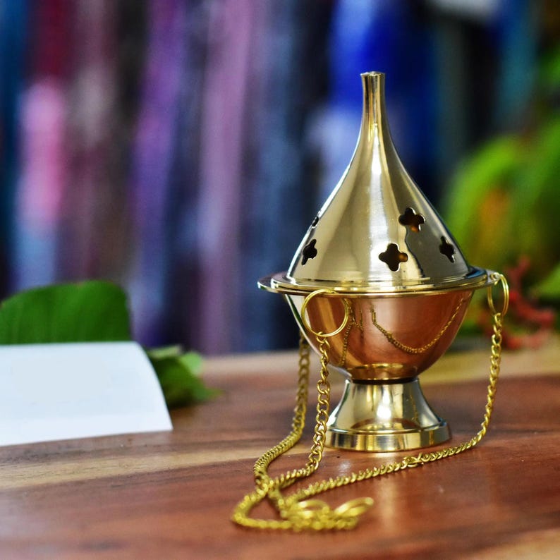Hanging Brass Burner Incense Resin Cone Burner Extra Large - Etsy