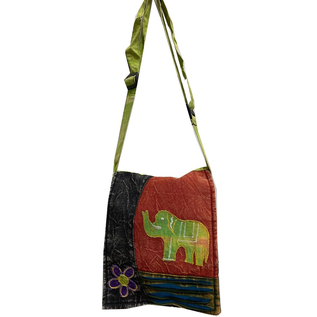 Himalayan Handmade Unisex Casual Patchwork Elephant Embroidered Sling ...