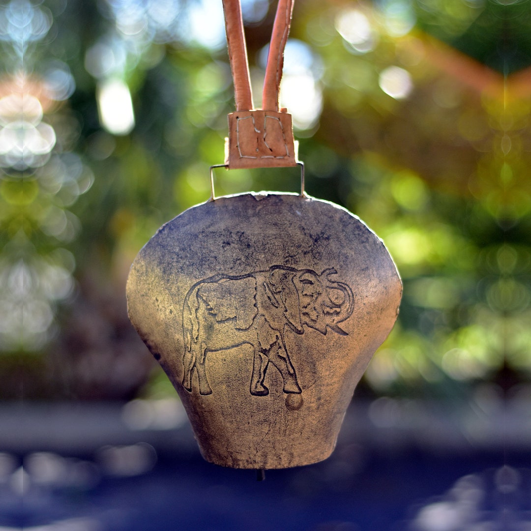 Handmade Rustic Extra-large Decorative Bell Vintage Elephant Harmony ...