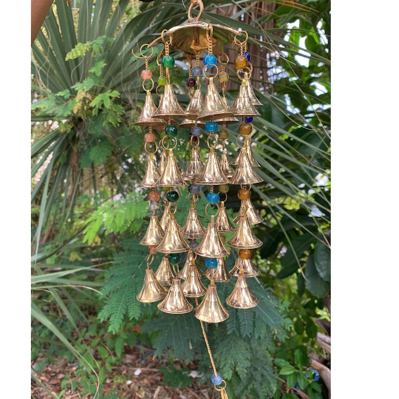 Beaded Brass Bell Yoga Zen Meditation Harmony Hanging Wind Chime for ...