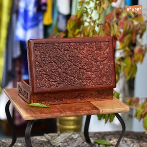 Indian Vintage Hand Carved Ethnic Paisley Wooden Handmade Gift Treasure ...
