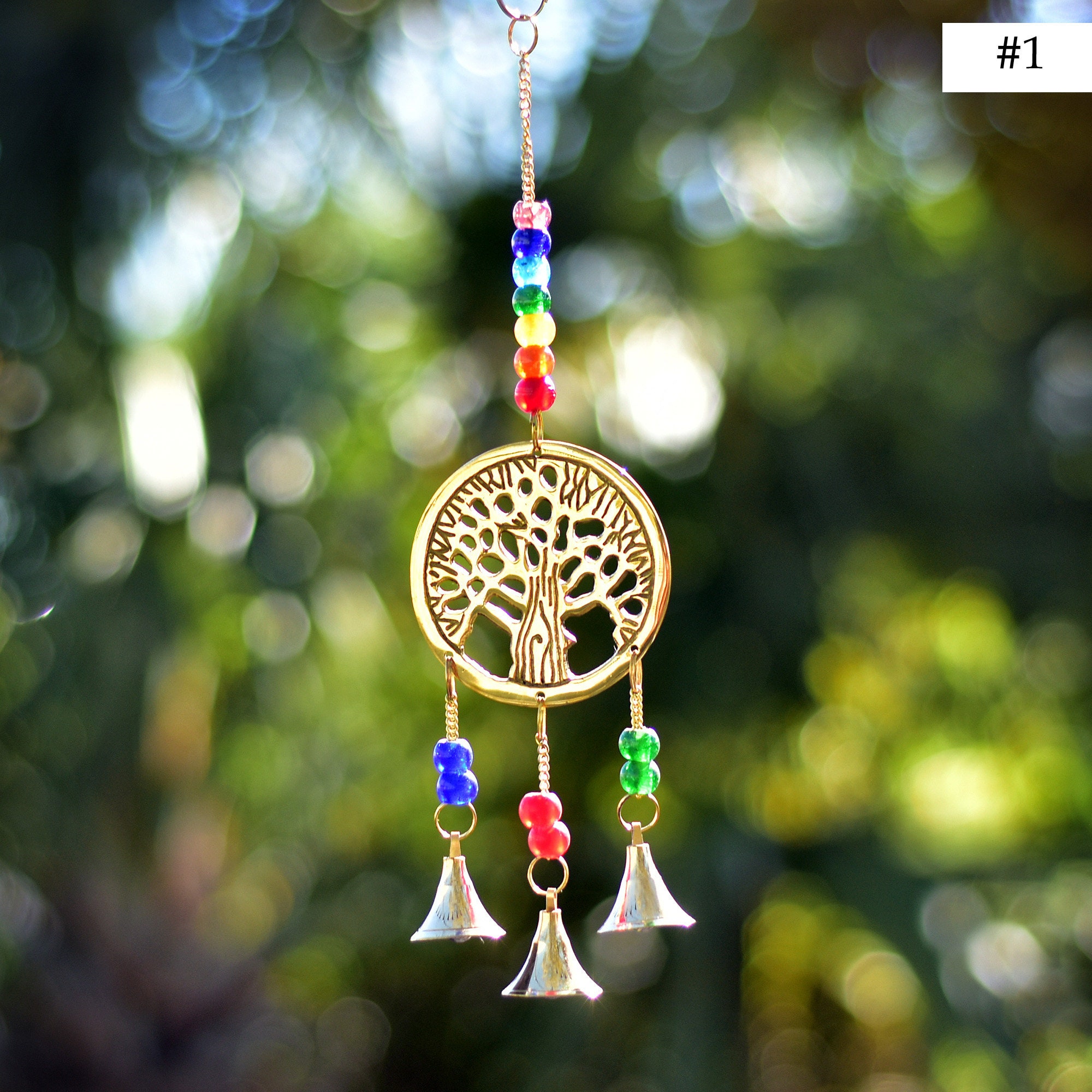 Bohemian Handmade Brass Tree of Life Decorative Beaded Home and Garden ...