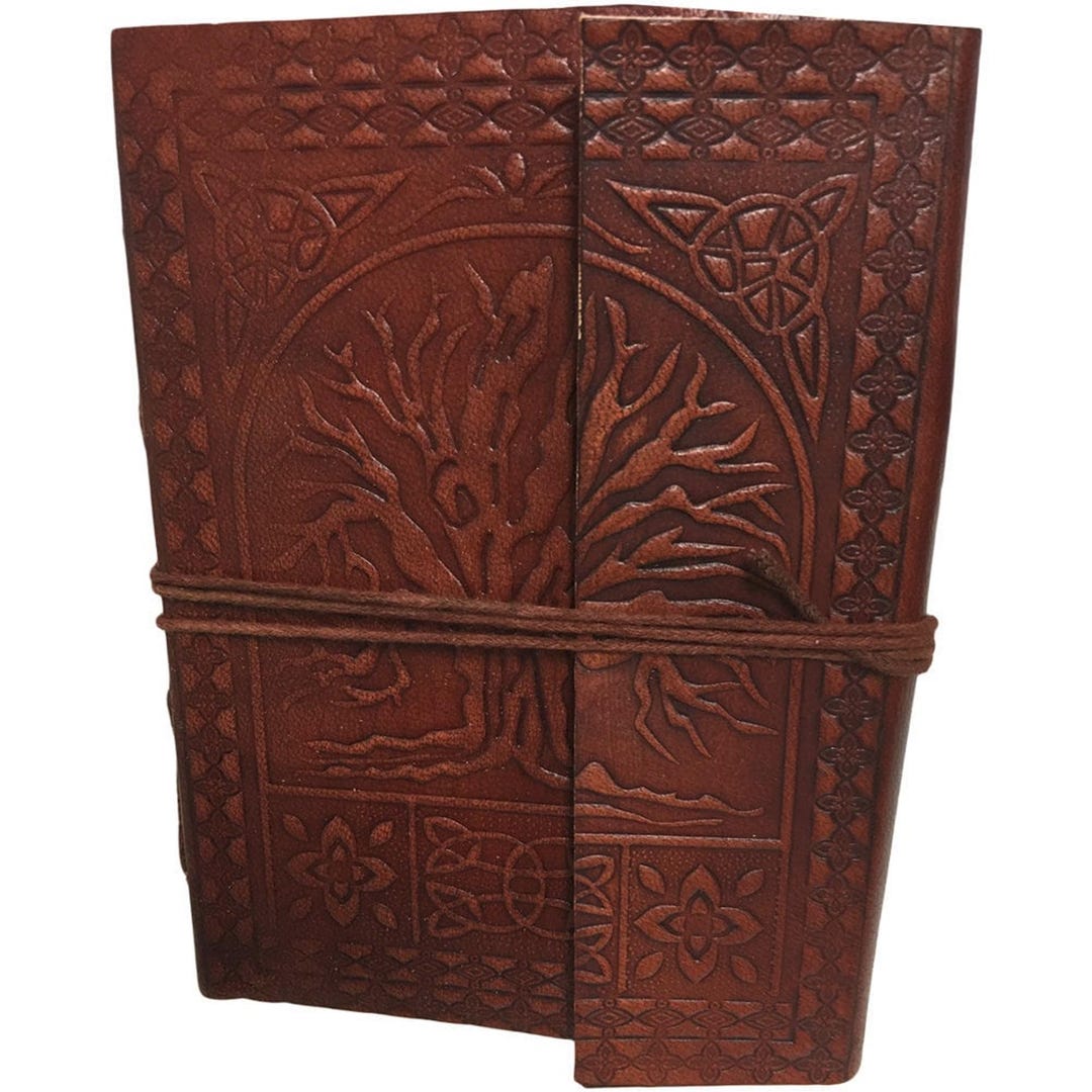 Celtic Vintage Tree of Life Design Handmade Leather Journal Diary ...