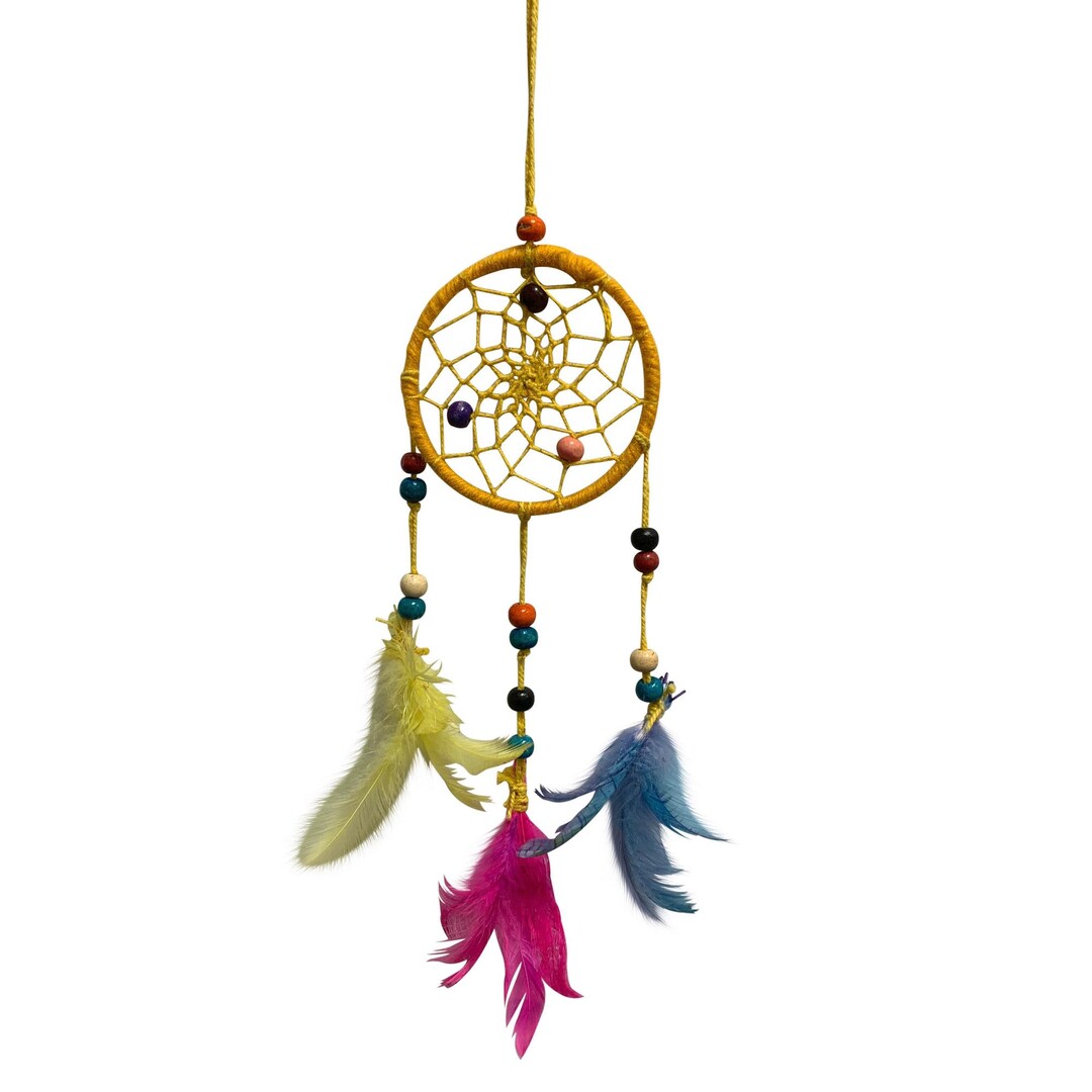 Handmade Hemp Feathered Beads Native American Dream Catcher No14 - Etsy