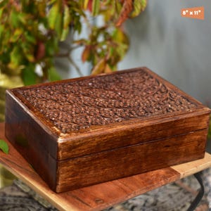 Indian Vintage Hand Carved Ethnic Paisley Wooden Handmade Gift Treasure ...