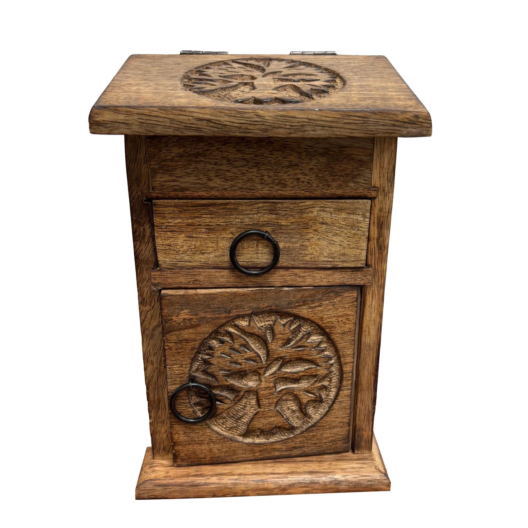 Tree of Life Design Wooden Storage Vintage Almirah Box Handcrafted Herb ...