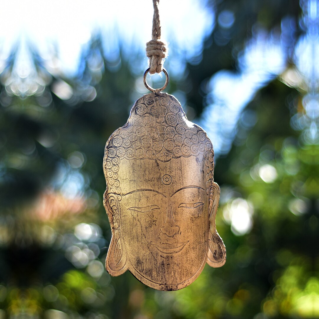 Handmade Recycled Brass Vintage Rustic Buddha Wind Chime Bell Spiritual ...