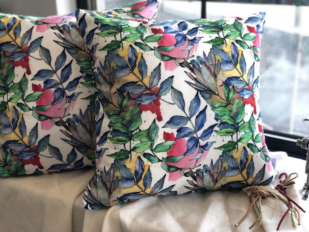 Cushion Cover Vivid Color Set of 2, Watercolor Cushion Cover, Throw ...