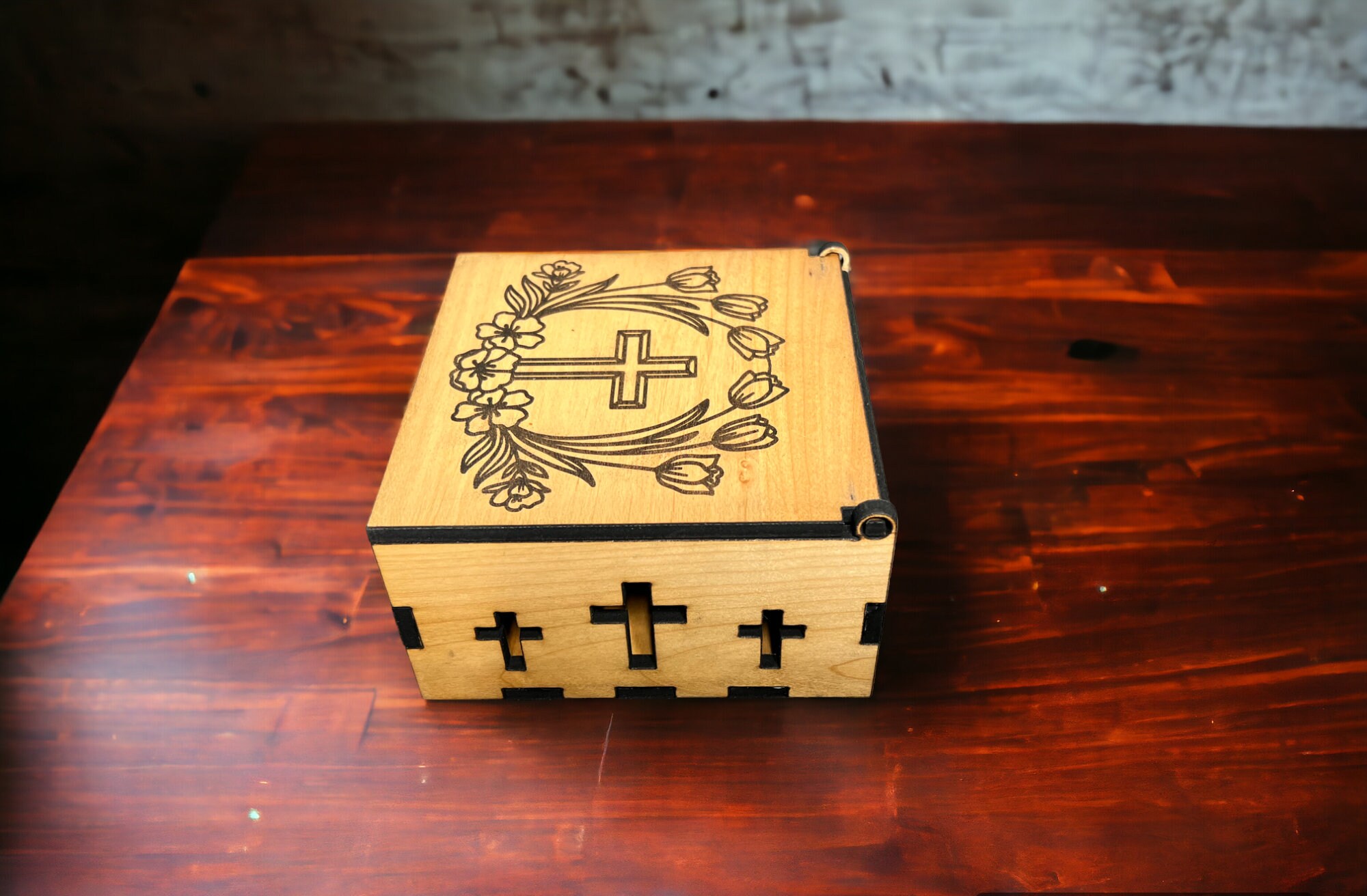 Wooden Easter Cross Box Laser Glowforge Xtool Cut Engraving File - Etsy