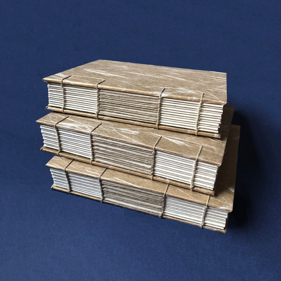 Gold Handmade Journal | Exposed Spine Notebook | Unique Gift for Book ...