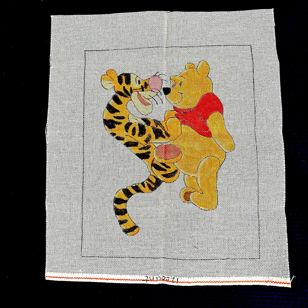 Winnie the Pooh & Tiger Hand-painted Needlepoint Canvas Kit With Thread ...