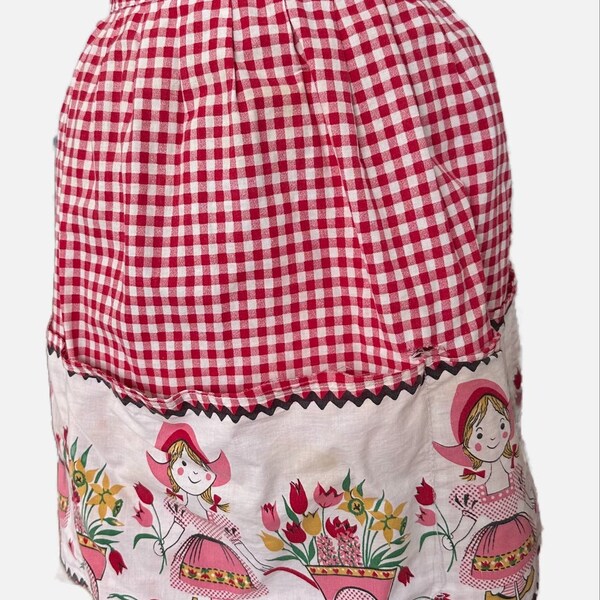 Red Gingham Apron - Etsy