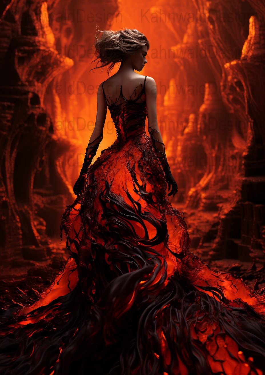 Lava Dress Woman Printable PDF Instant Download - Etsy