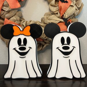 Mickey and Minnie Ghost Décor - Etsy