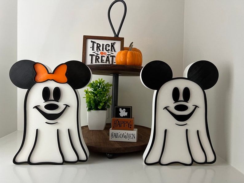 Mickey and Minnie Ghost Décor - Etsy