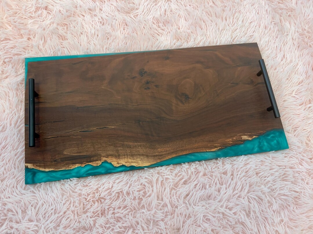 Wasabi Green Epoxy and Walnut Charcuterie/serving Board - Etsy