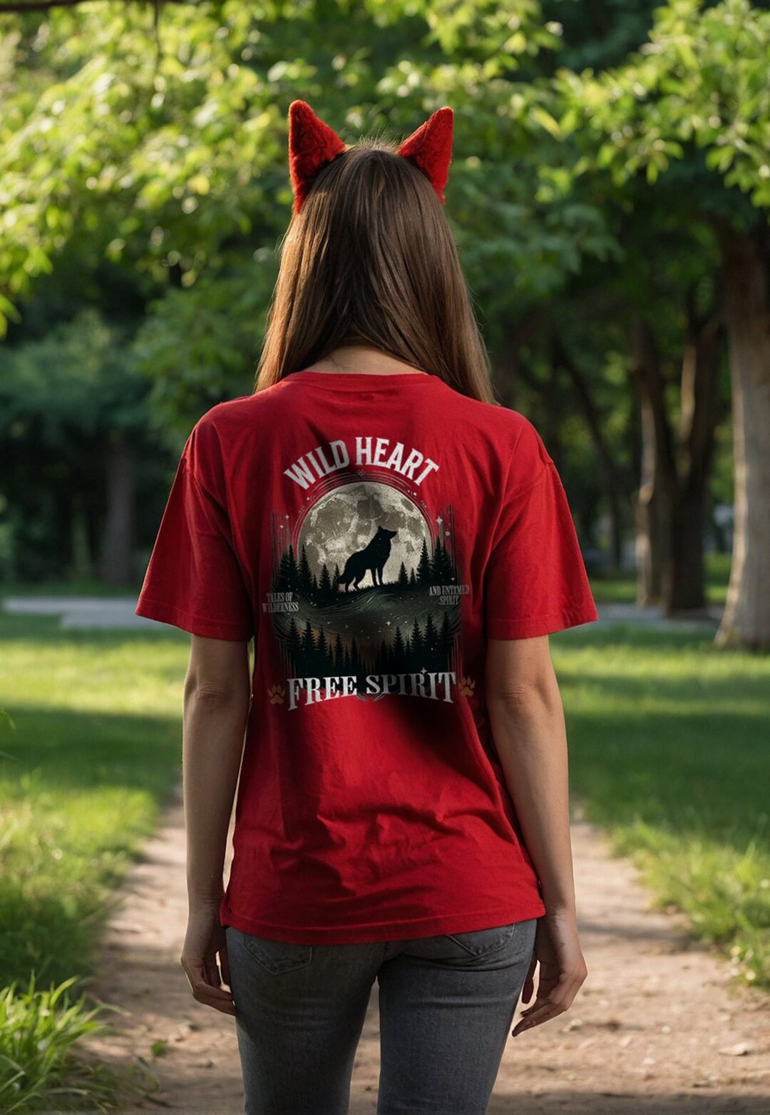 Wild Heart Free Spirit Wolf T-shirt Perfect for Gift, T-shirt for ...