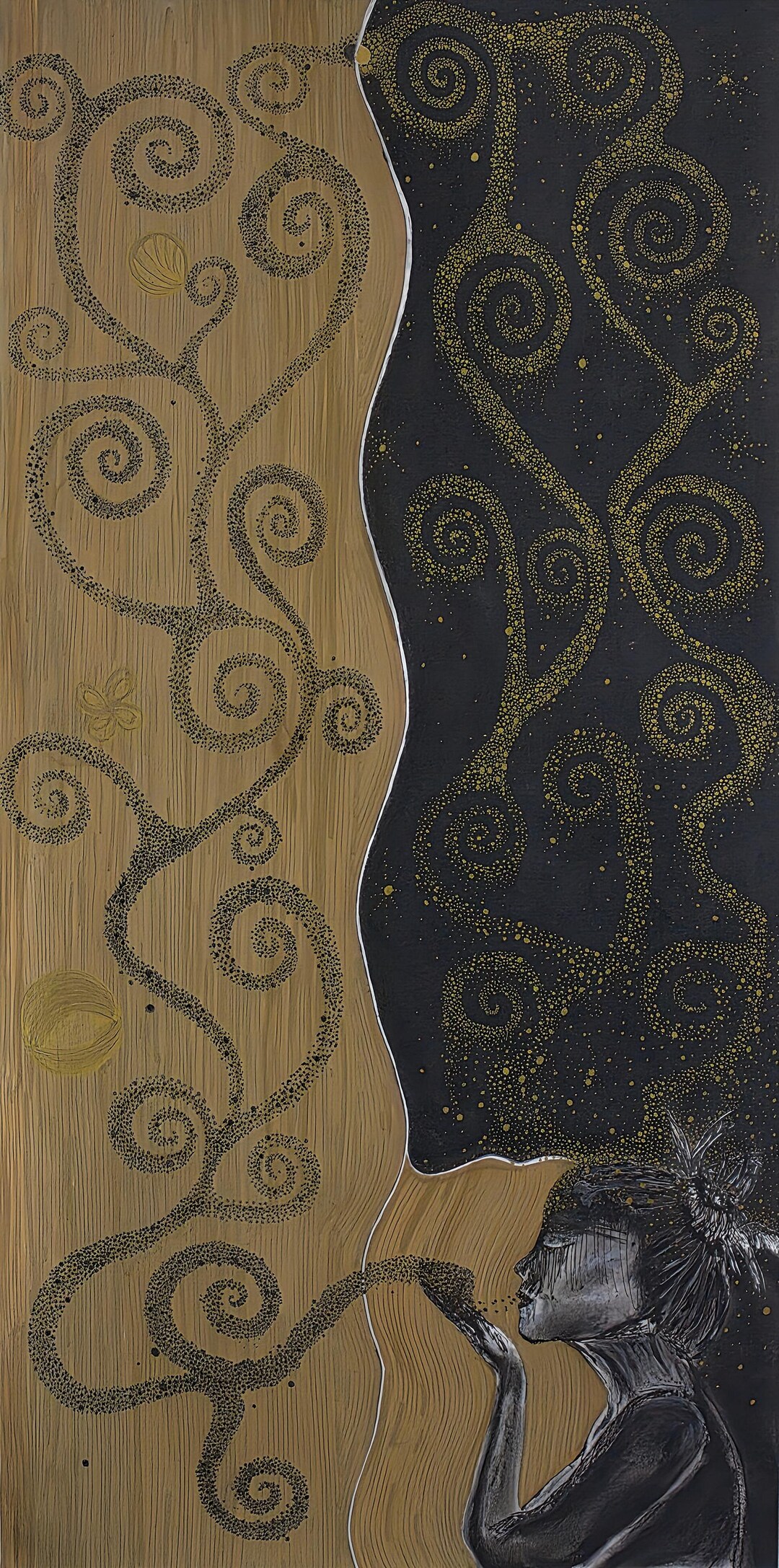 Golden Spiritual Art Print, Evolving Woman, Blessings (digital Download ...