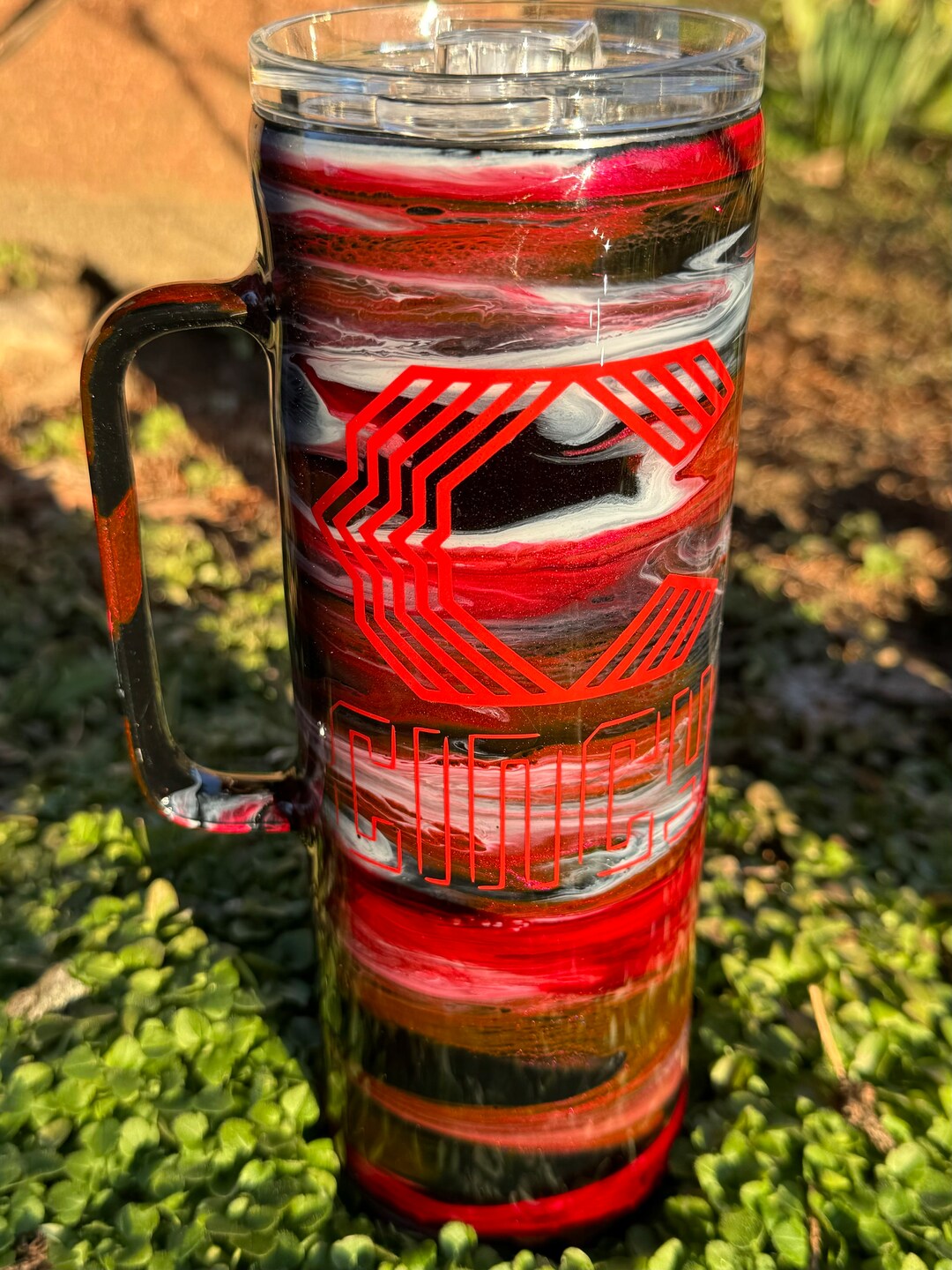 Cincinnati Reds *city Connect* Red and Black Alcohol Ink and Epoxy ...