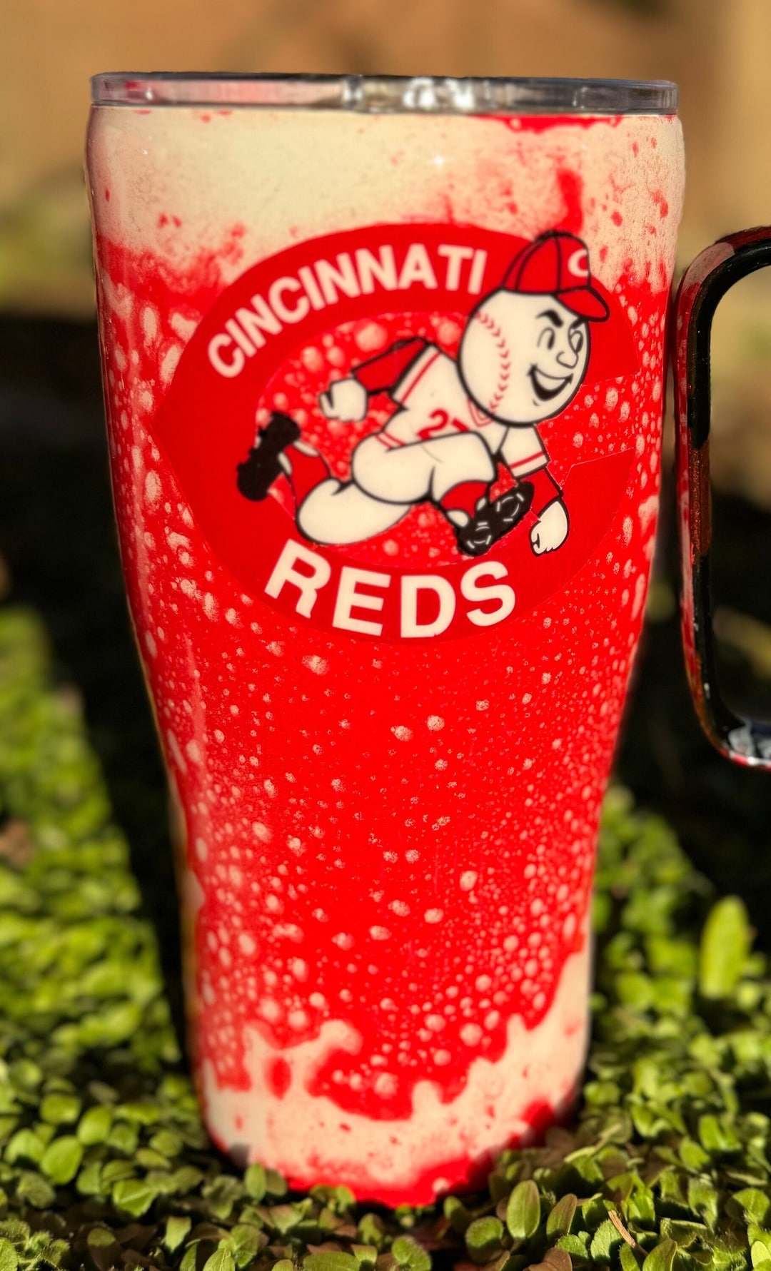 Cincinnati Reds *mr. Red* Splattered Red and White Epoxy Stainless ...