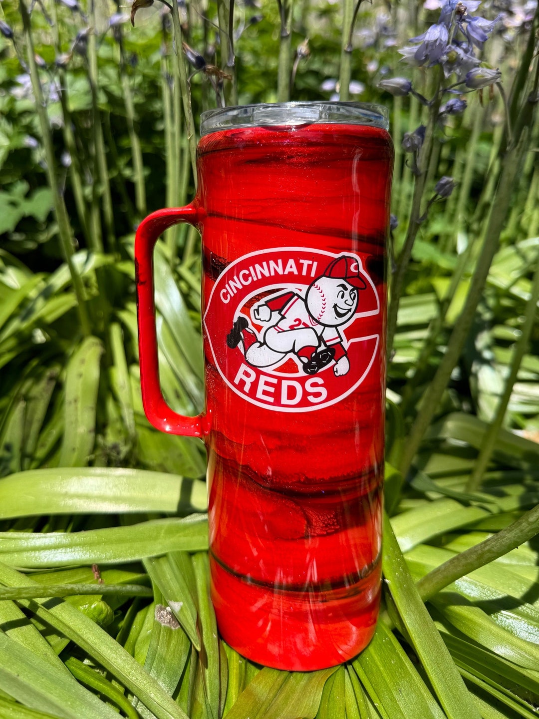 Cincinnati Reds Mr.red Red and Black Alcohol Ink and Epoxy Swirl ...