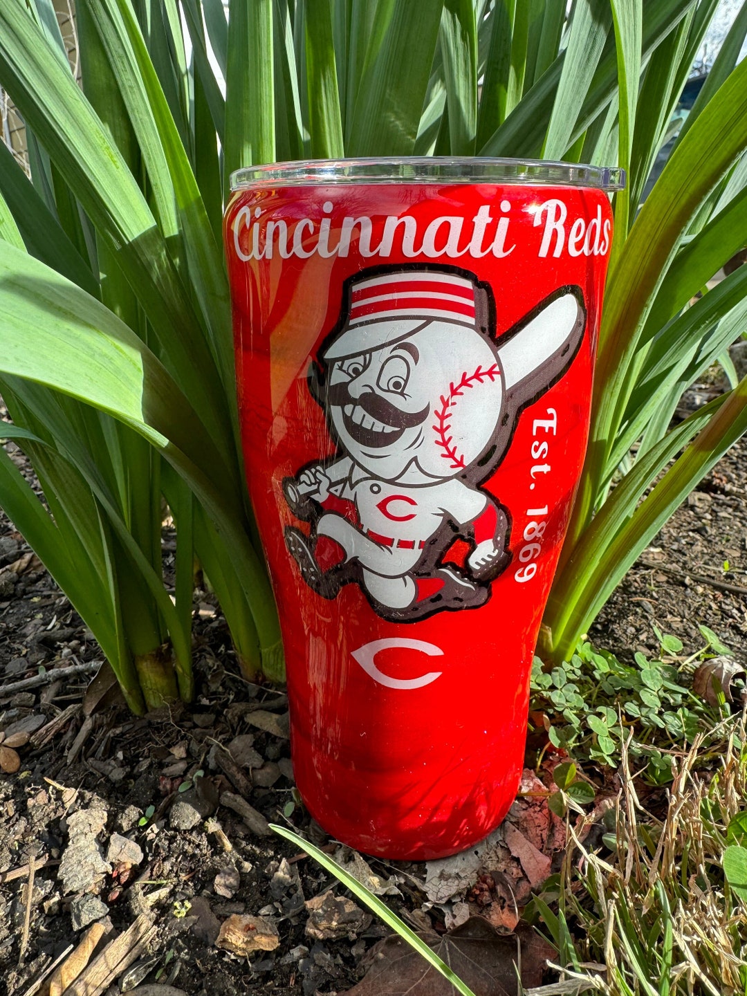 Cincinnati Reds Mr.red Alcohol Ink and Epoxy Swirl Stainless Steel ...