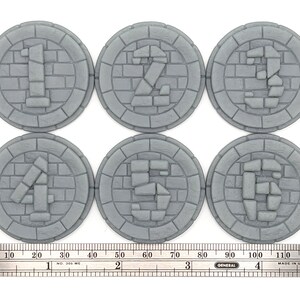 Objective Markers Set of Six 40mm Cobblestone Markers for Wargaming and ...