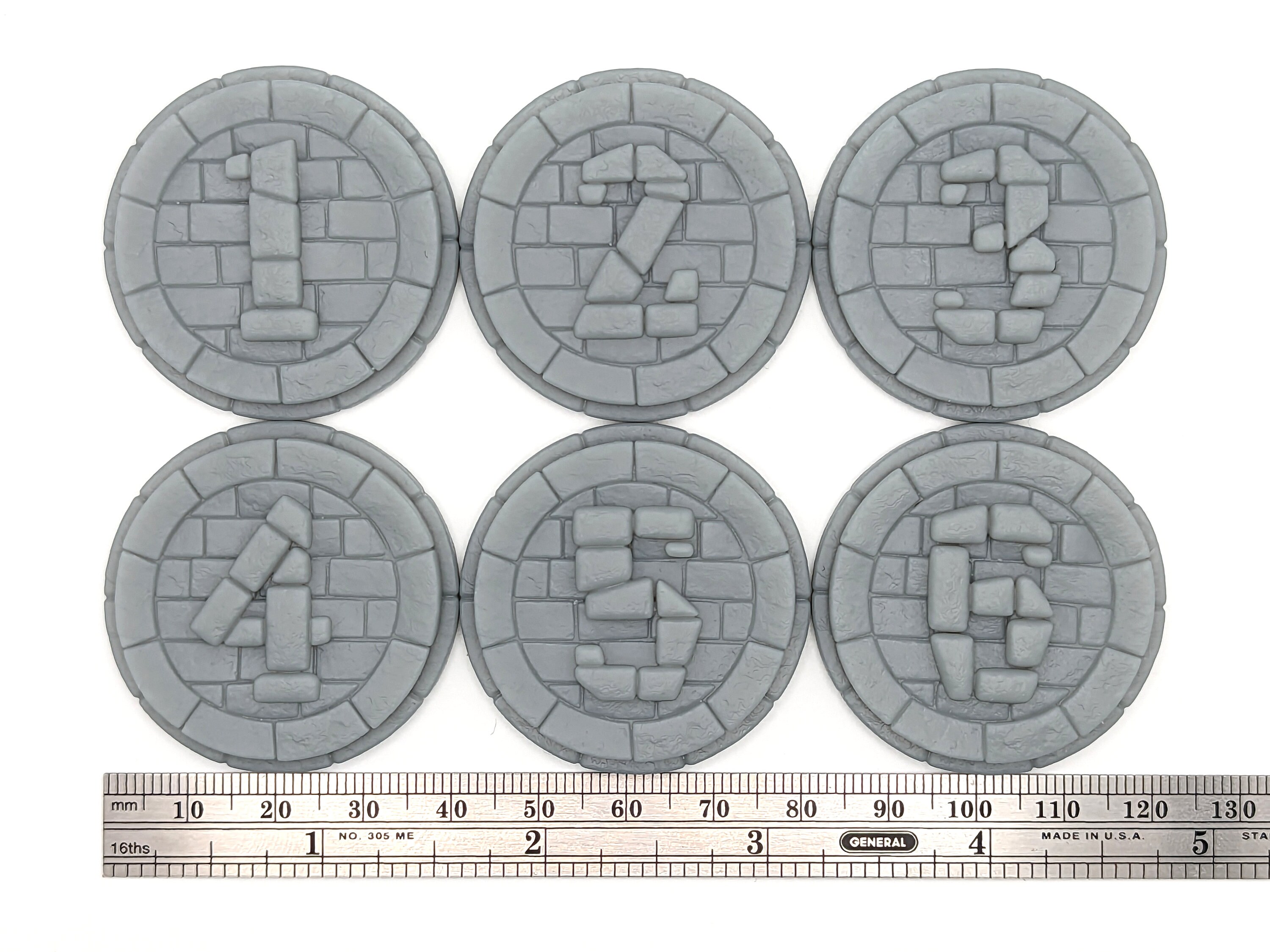 Objective Markers Set of Six 40mm Cobblestone Markers for Wargaming and ...