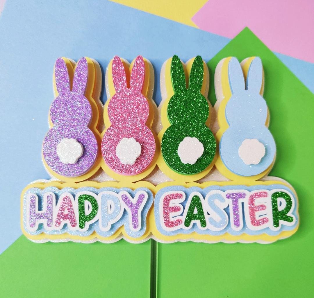 Easter Bunny Cake Topper, Happy Easter Cake Topper, Some Bunnies One ...