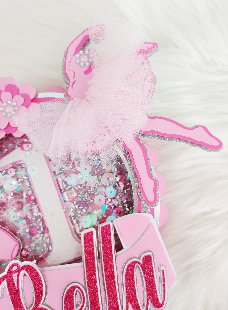 Ballet Cake Topper, Ballerina Shaker Cake Topper, Pink Tutu Cake Topper ...